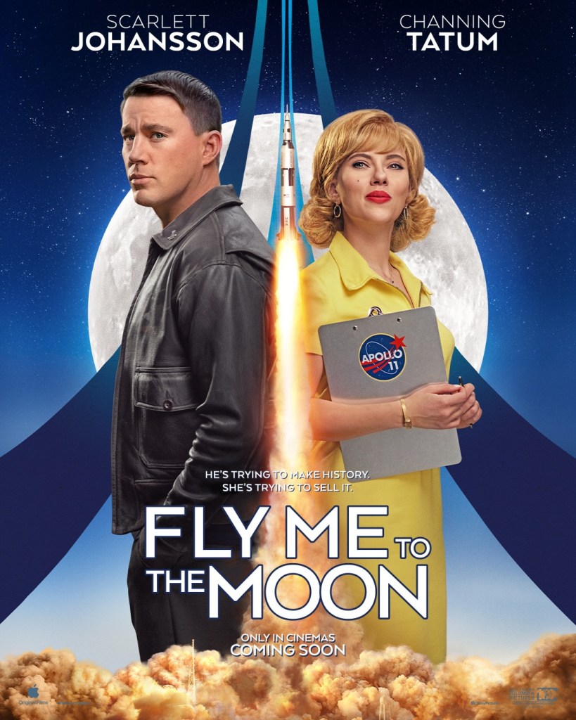 Scarlett Johansson and Channing Tatum work it in posters for “Fly Me to ...